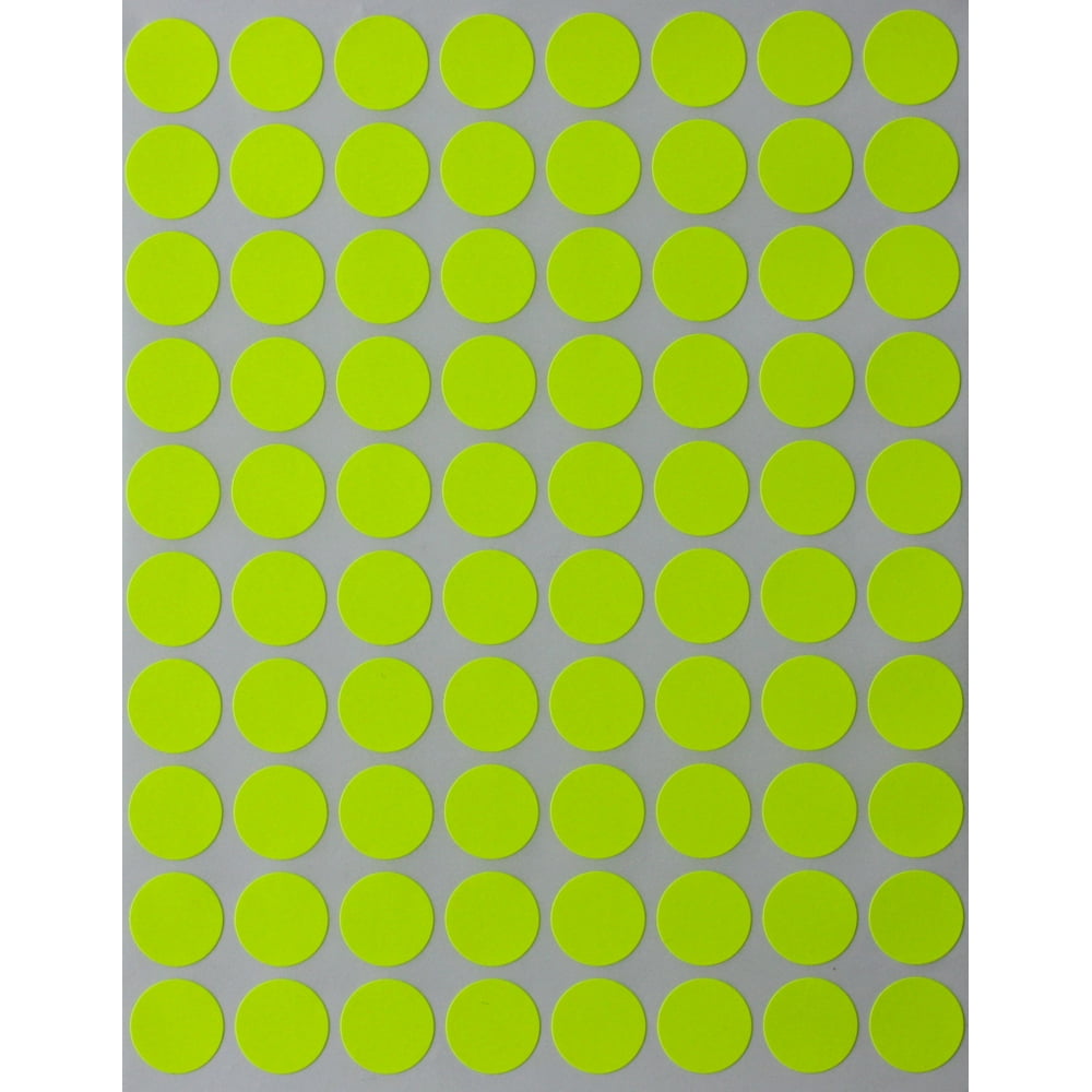 Neon Color Coding Labels 1/2" Round 13 mm - Dot Stickers - half inch ...