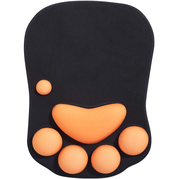 SHAR Mouse Pad with Wrist Rest, Black and Orange, Ergonomic Mouse Pad ...