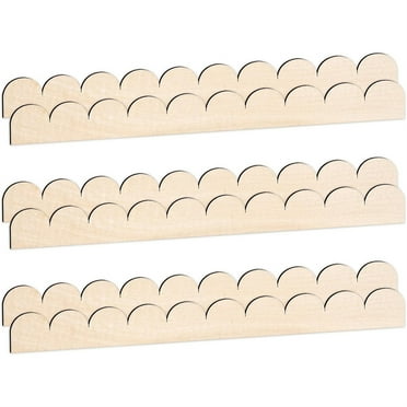 18 Pack Unfinished Scalloped Decorative Wood Trim,Tutuviw 15.8 x1.6 in ...