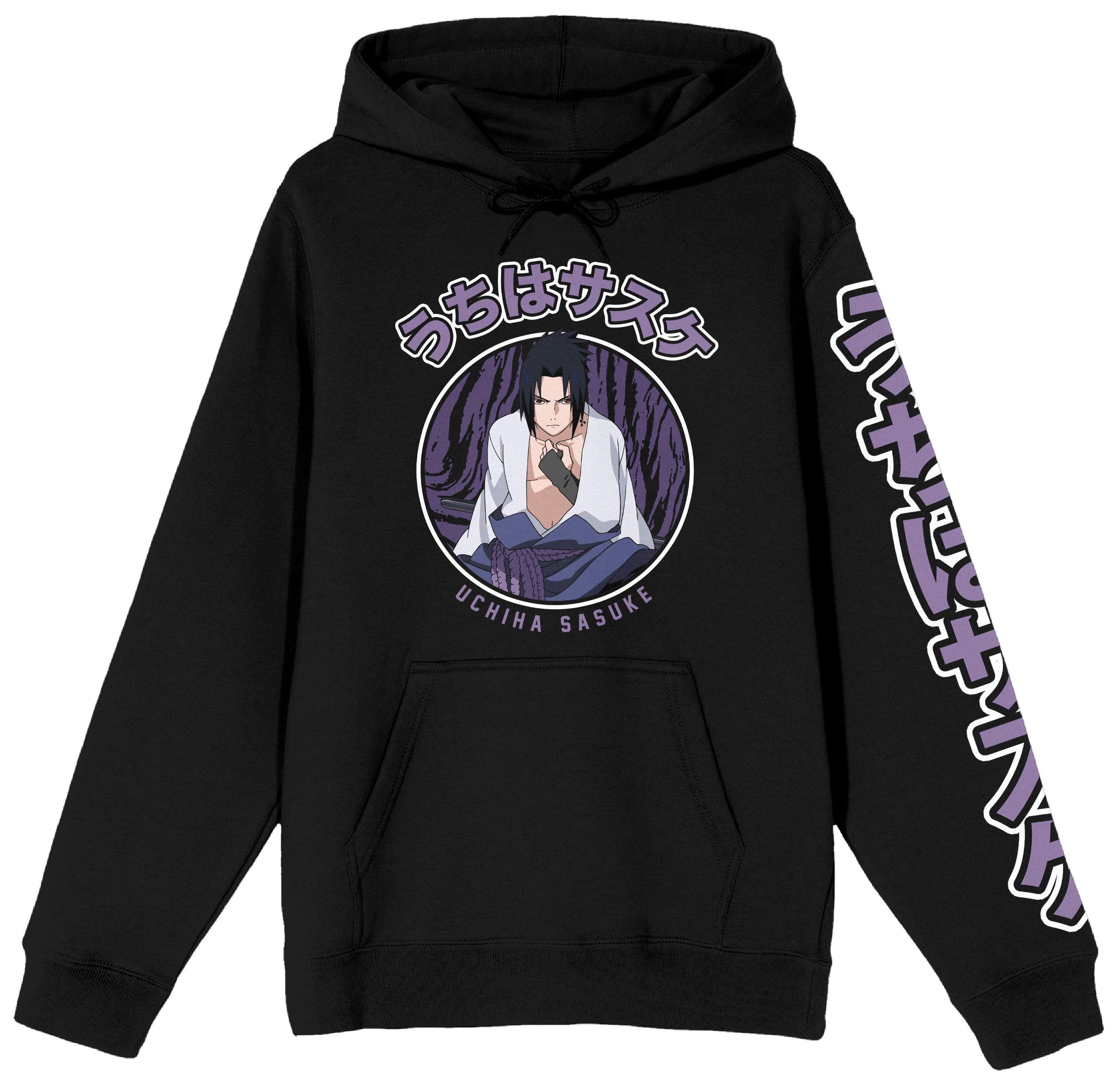 Naruto Shippuden Sasuke Uchiha Close Up Men’s Black Sweatshirt-Medium ...