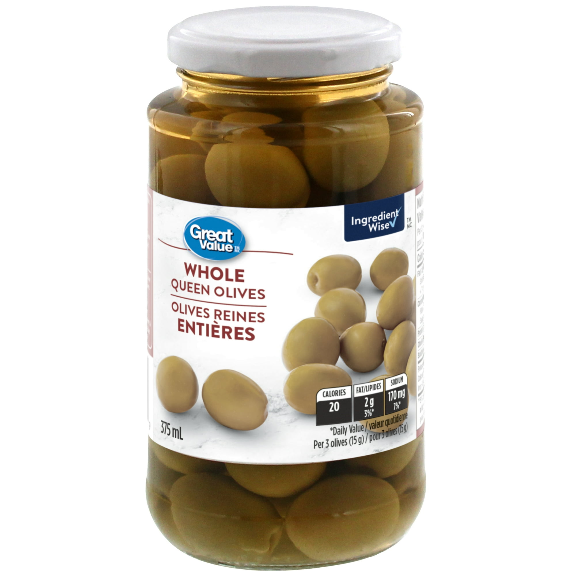 Click here for Great Value Whole Queen Olives 375 Ml prices
