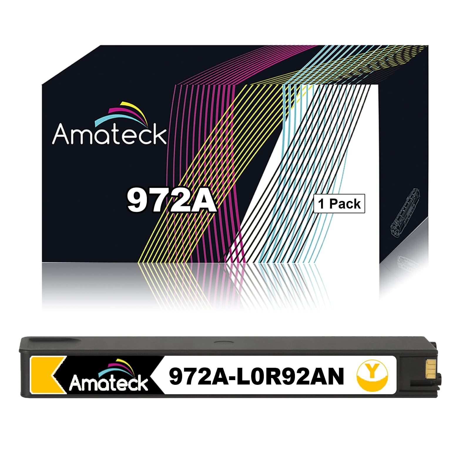 Amateck Compatible Ink Cartridge Replacement for 972A L0R92AN Yellow 1 ...