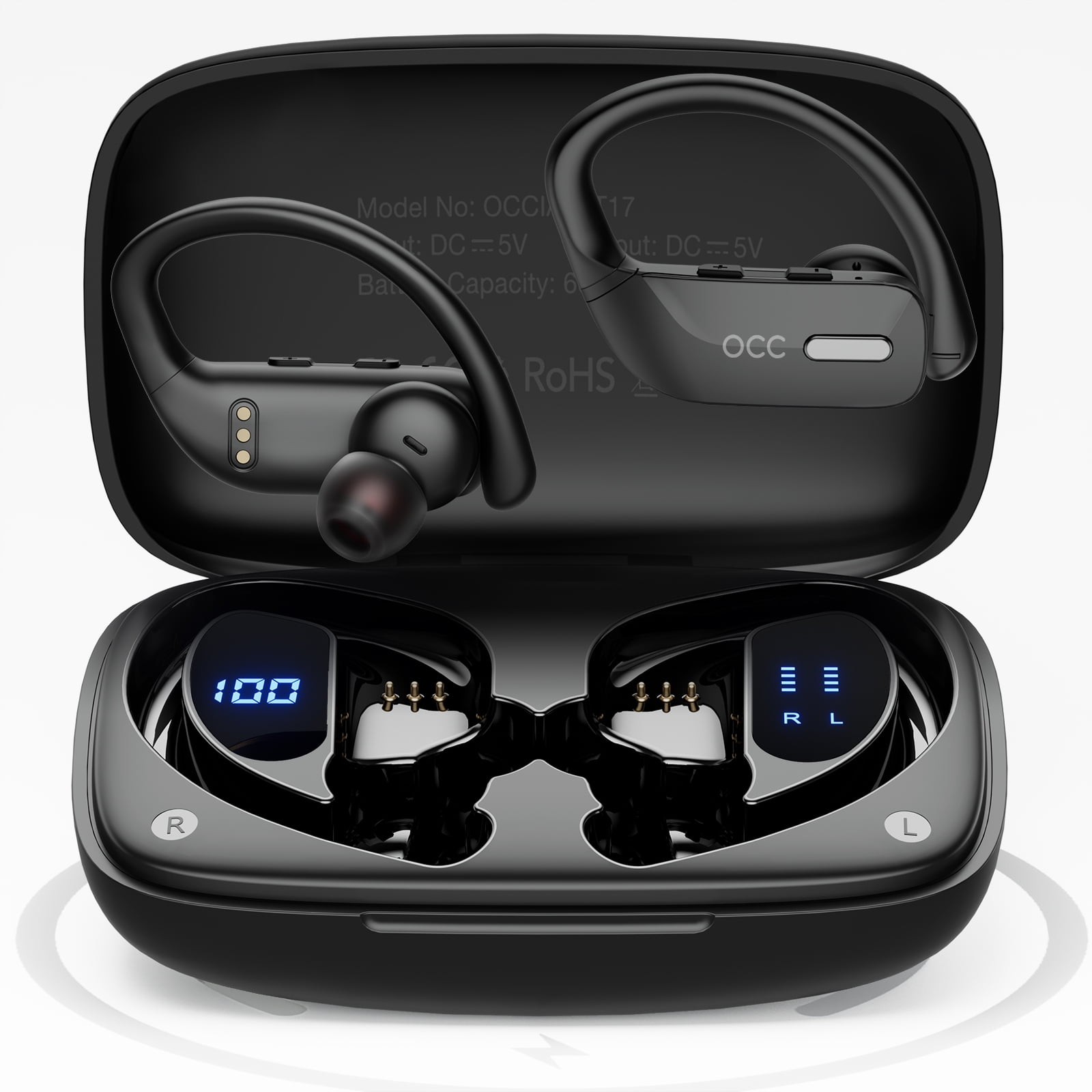 Bluetooth Headphones Wireless Earbuds 48hrs Playback IPX5 Waterproof ...