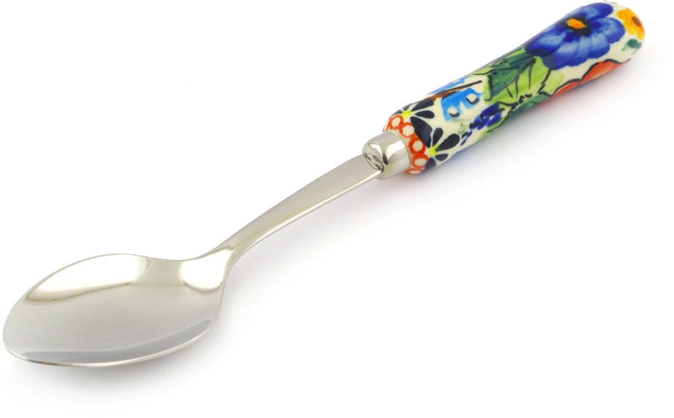 Polish Pottery 6½-inch Stainless Steel Spoon (Spring Splendor Theme ...