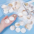30Pcs Flat Round Natural Freshwater Shell Pendants Creamy White 44 ...