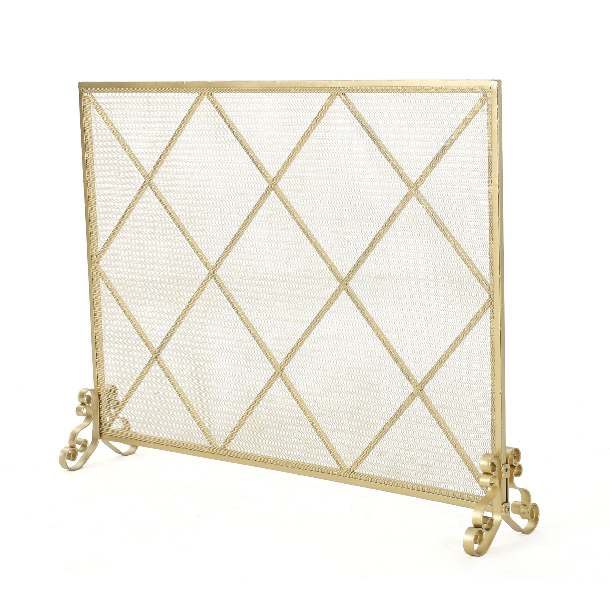 GDF Studio Hayden Single Panel Iron Fire Screen, Gold - Walmart.com