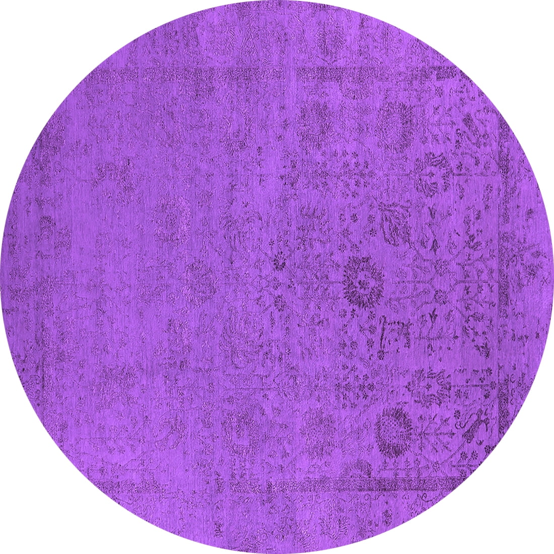 Ahgly Company Indoor Round Oriental Purple Industrial Area Rugs, 5 ...