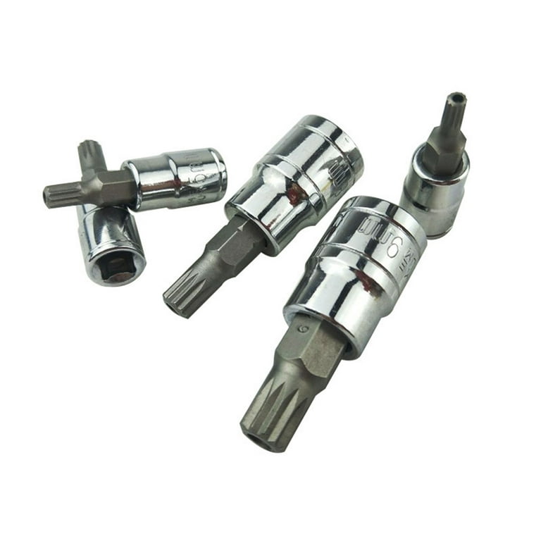 1/4 3/8 1/2 Drive Bit Set 10-Piece XZN Triple Square - 12-Point Tamper ...