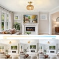 Semi Flush Mount Ceiling Light, Adjustable Hanging Gold Sloped Ceiling ...