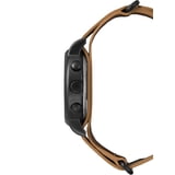 Weekender Chrono Black Watch, Tan Leather Slip-Thru Strap - Walmart.com