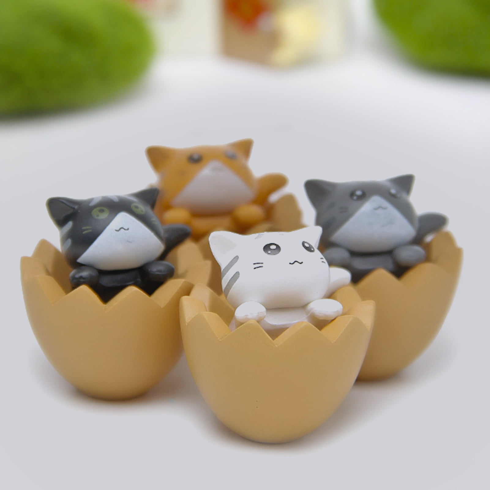Exquisite Yellow Eggshell Miniature Toy- Multi-use Mini Cartoon Cat for ...