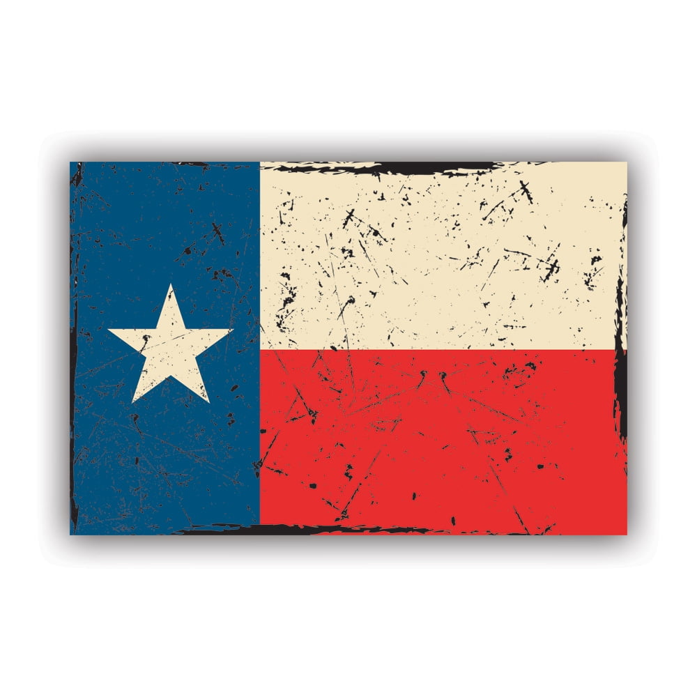 Vintage Texas Flag Sticker Decal - Self Adhesive Vinyl - Weatherproof ...