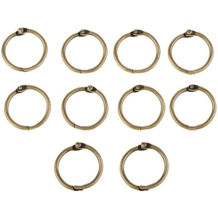Dyfrio Set of 10 Pieces Metal Paper Blinder Split Rings Golden Single ...