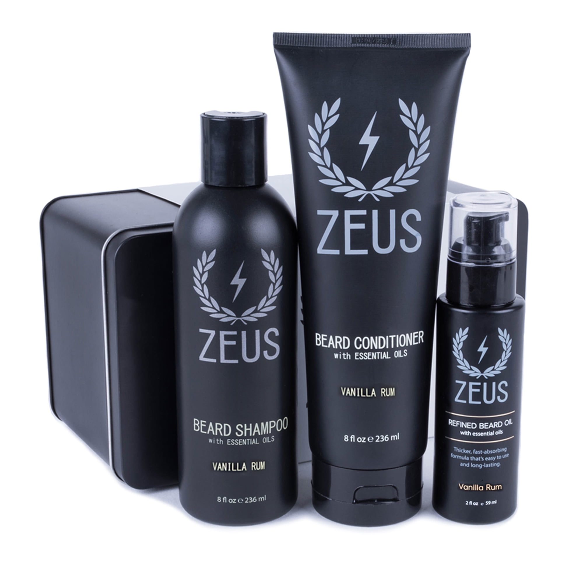 ZEUS Starter Set - Thick/Textured Beards - Refined Beard Oil (Vanilla ...