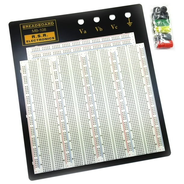 Solderless Breadboard MB108 10.2" x 9.4", 3220 tie points, 4 binding ...