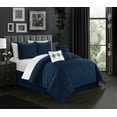 Chic Home Mya 5-Piece Embossed Comforter Set, Queen, Navy - Walmart.com