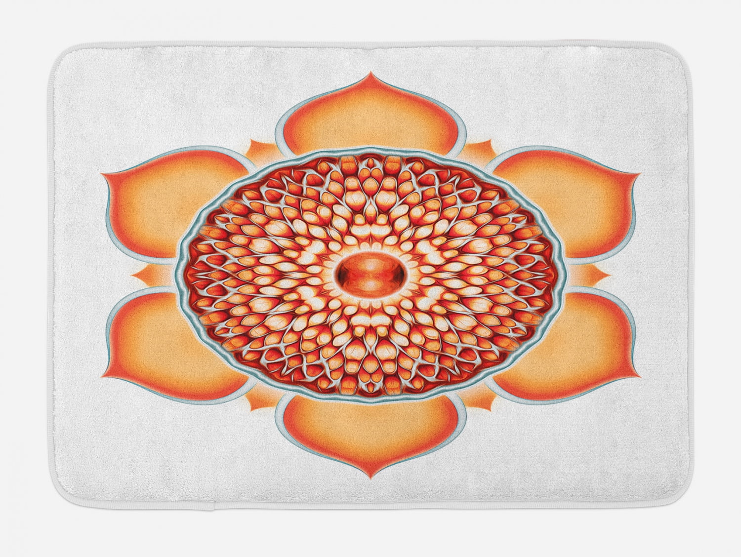 Lotus Bath Mat, Chakra Pomegranate Tibetan Mandala Renewal of Life ...