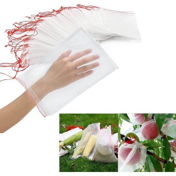 100 Fruit Protection Bags, Reusable Mesh Bags, 15x25 Garden Mesh Bags ...
