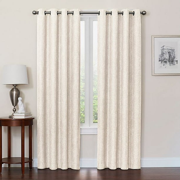 Quinn 108-Inch Grommet Top 100% Blackout Window Curtain Panel in Ivory ...