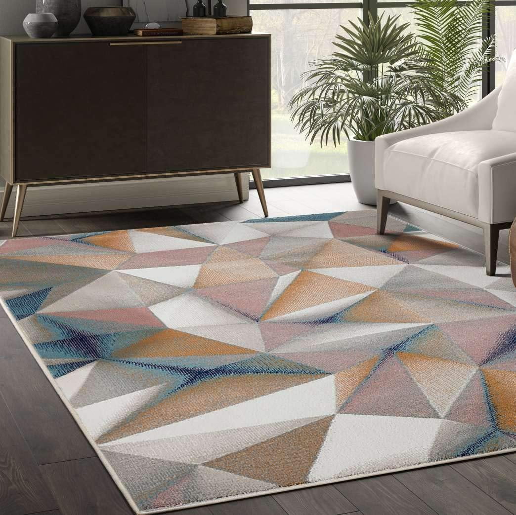 Abani Arto Collection Beige 3' x 5' Abstract 3D Multi Color Modern Area ...