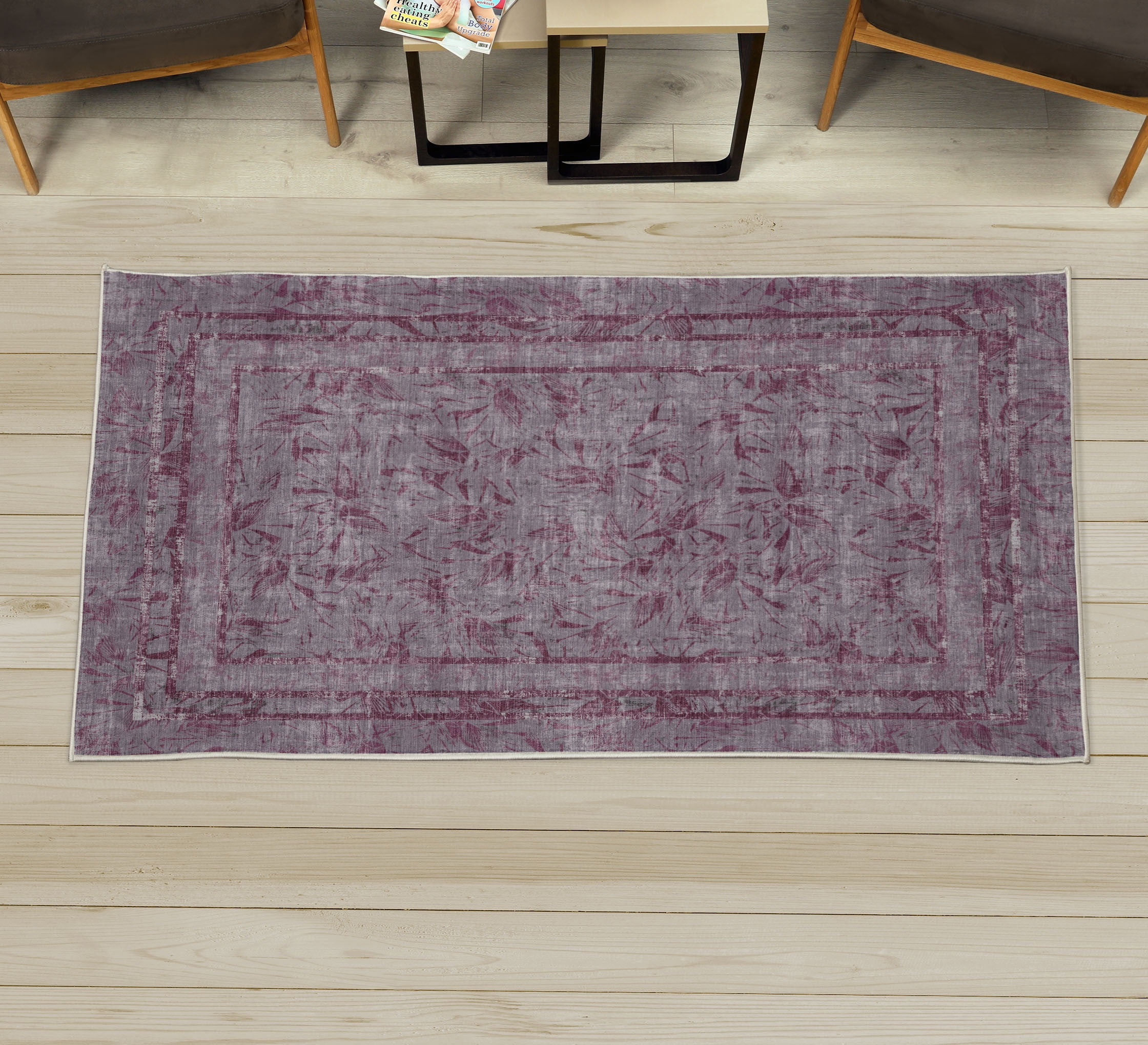 Leaf Decorative Rug, Abstract Neutral Tropical Leaves Exotic Island ...