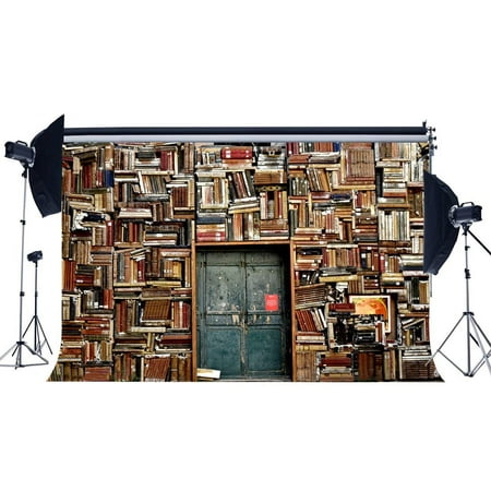 BSDHOME Polyester 7x5ft Retro Bookshelf Backdrop Interior Study Room ...