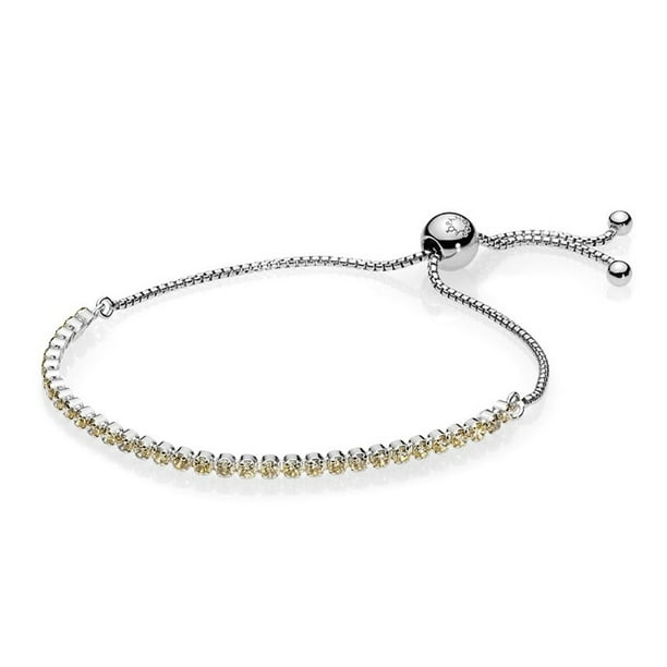 PANDORA - PANDORA Golden Sparkling Strand Bracelet - Golden-Colored CZ ...