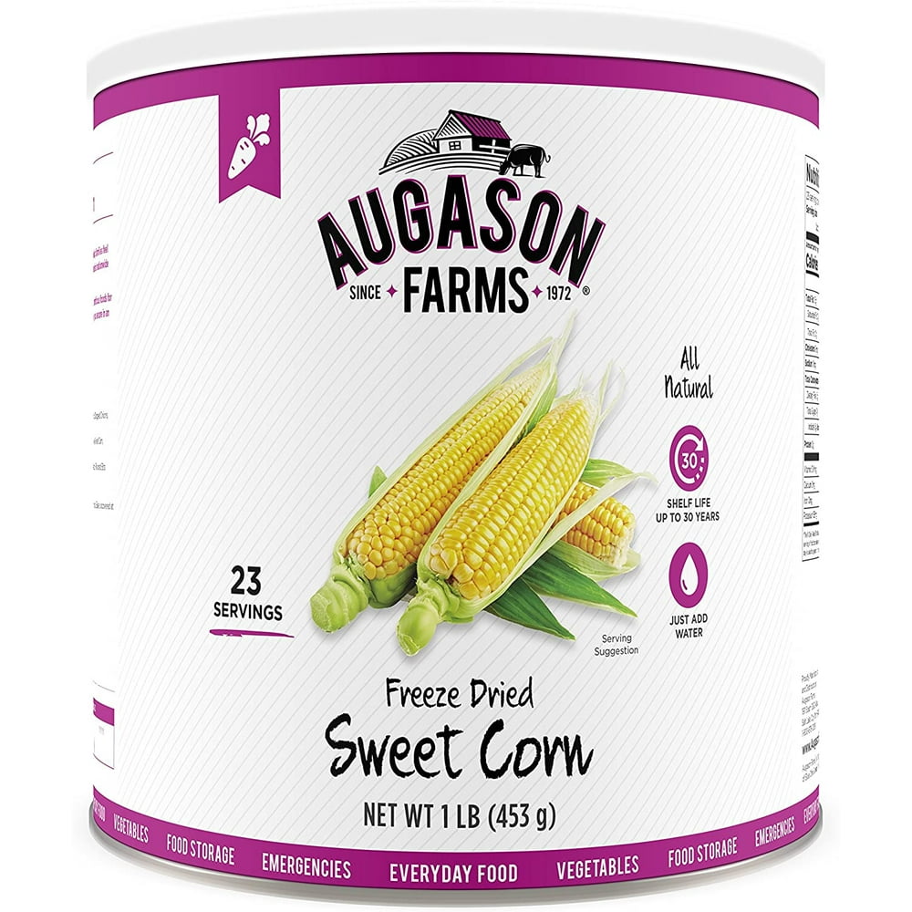 Augason Farms Freeze Dried Sweet Corn 1 lb No. 10 Can - Walmart.com ...