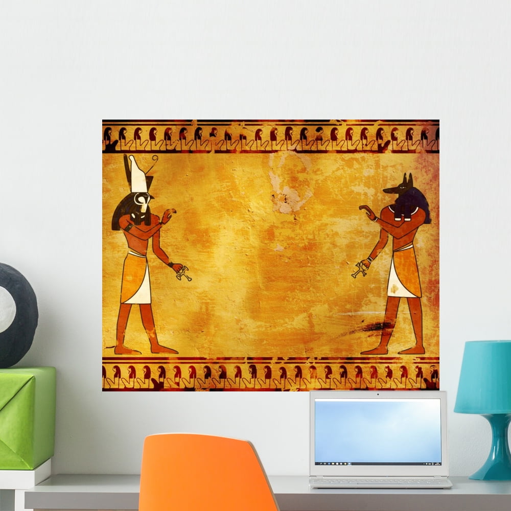 Anubis and Horus Wall Mural by Wallmonkeys Peel and Stick Graphic (24 ...