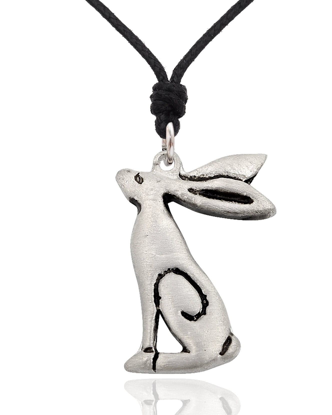 New Rabbit Bunny Silver Pewter Charm Necklace Pendant Jewelry With ...