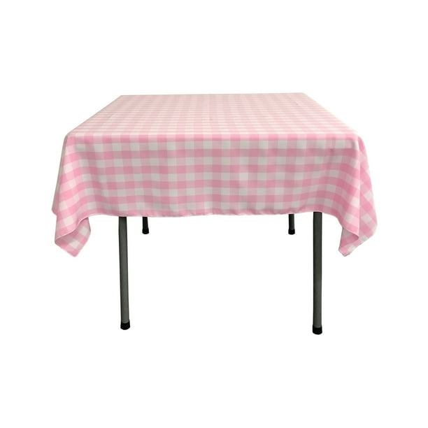 LA Linen Polyester Gingham Checkered 52 by 52-Inch Square Tablecloth ...