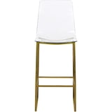 Home Square 3 Piece Polycarbonate Counter Stool Set in Gold Metal ...