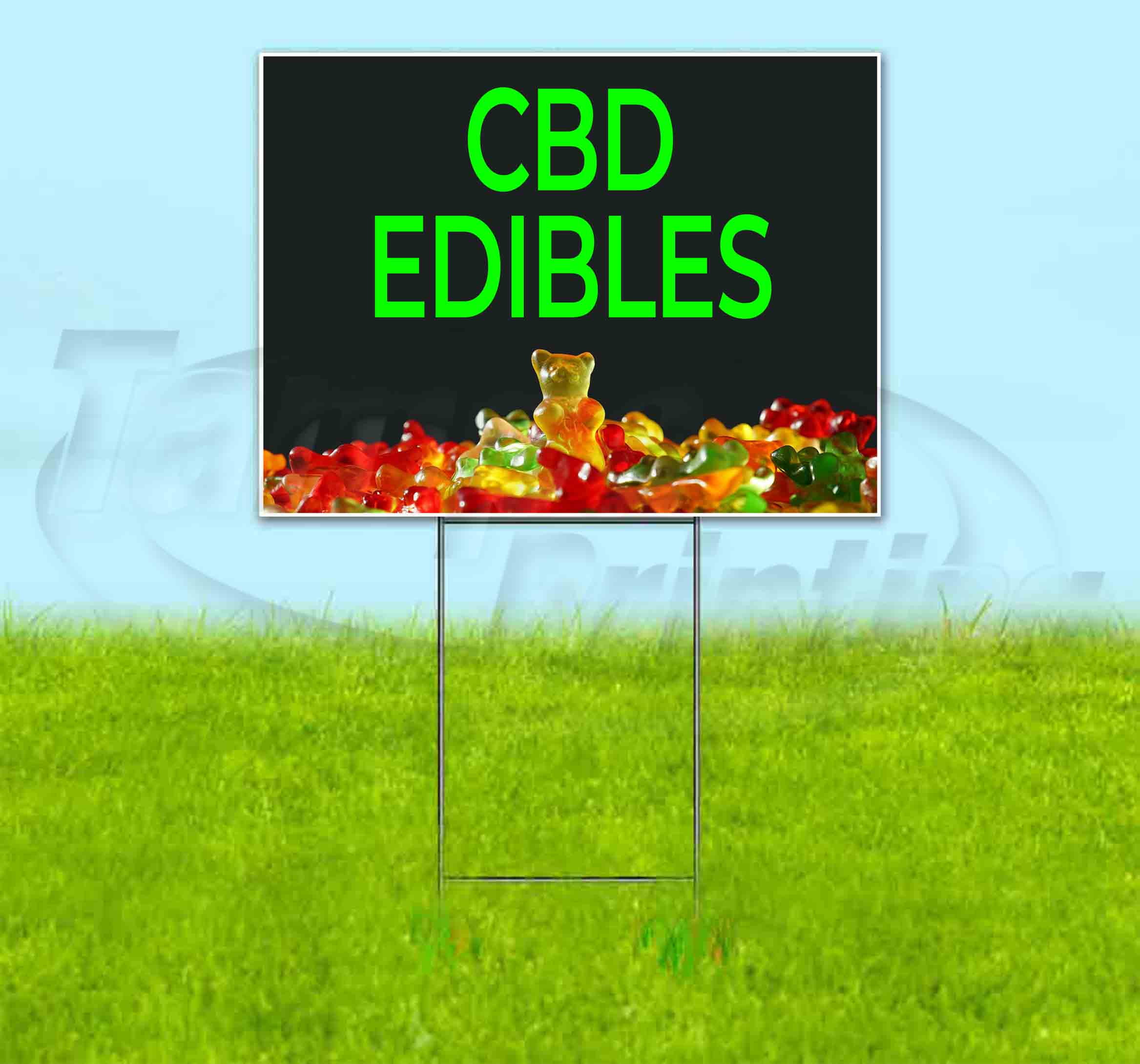 CBD EDIBLES (18" x 24") Yard Sign, Quantity Discounts, Multi-Packs ...