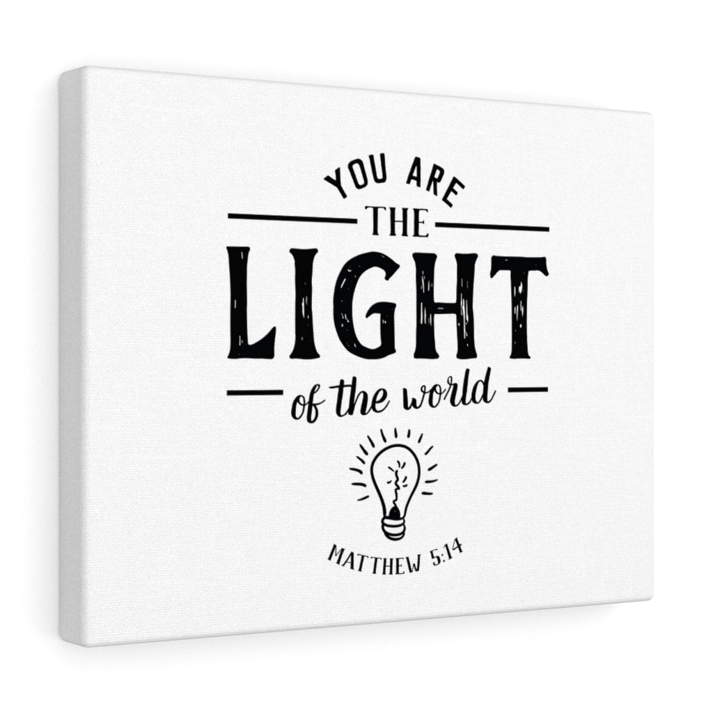 Scripture Walls You Are The Light Matthew 5:14 White Bible Verse Canvas ...