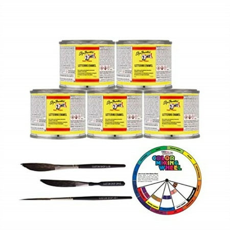 1-One-Shot 5 COLOR LETTERING ENAMEL-PINSTRIPE PAINT KIT - Walmart.com