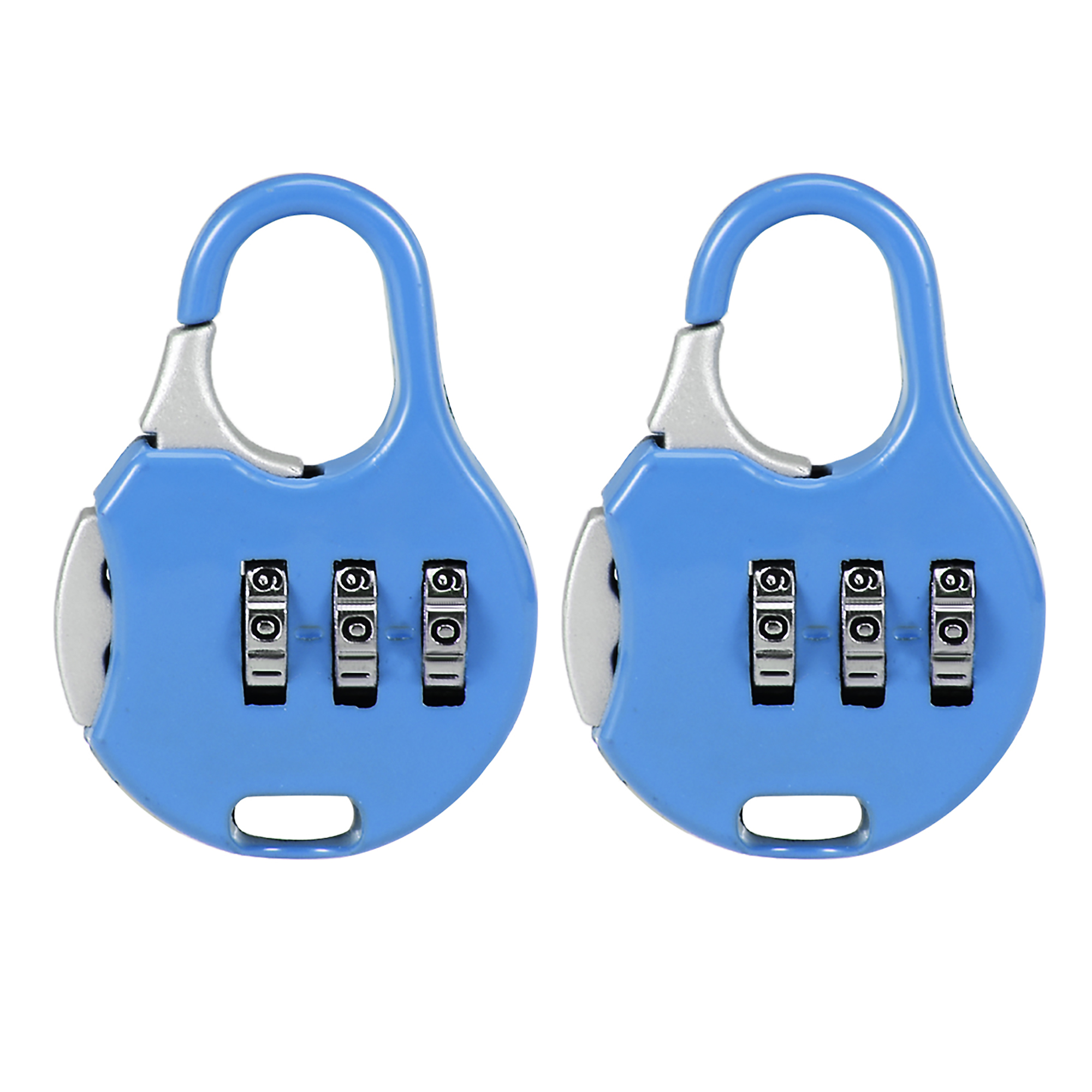 3 Digit Combination Padlock, 3mm Shackle Dia, Zinc Alloy Locks Blue ...