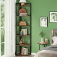 6-Tier Corner Shelf Bookcase Storage Cabinet Sturdy Metal Frame & Thick ...