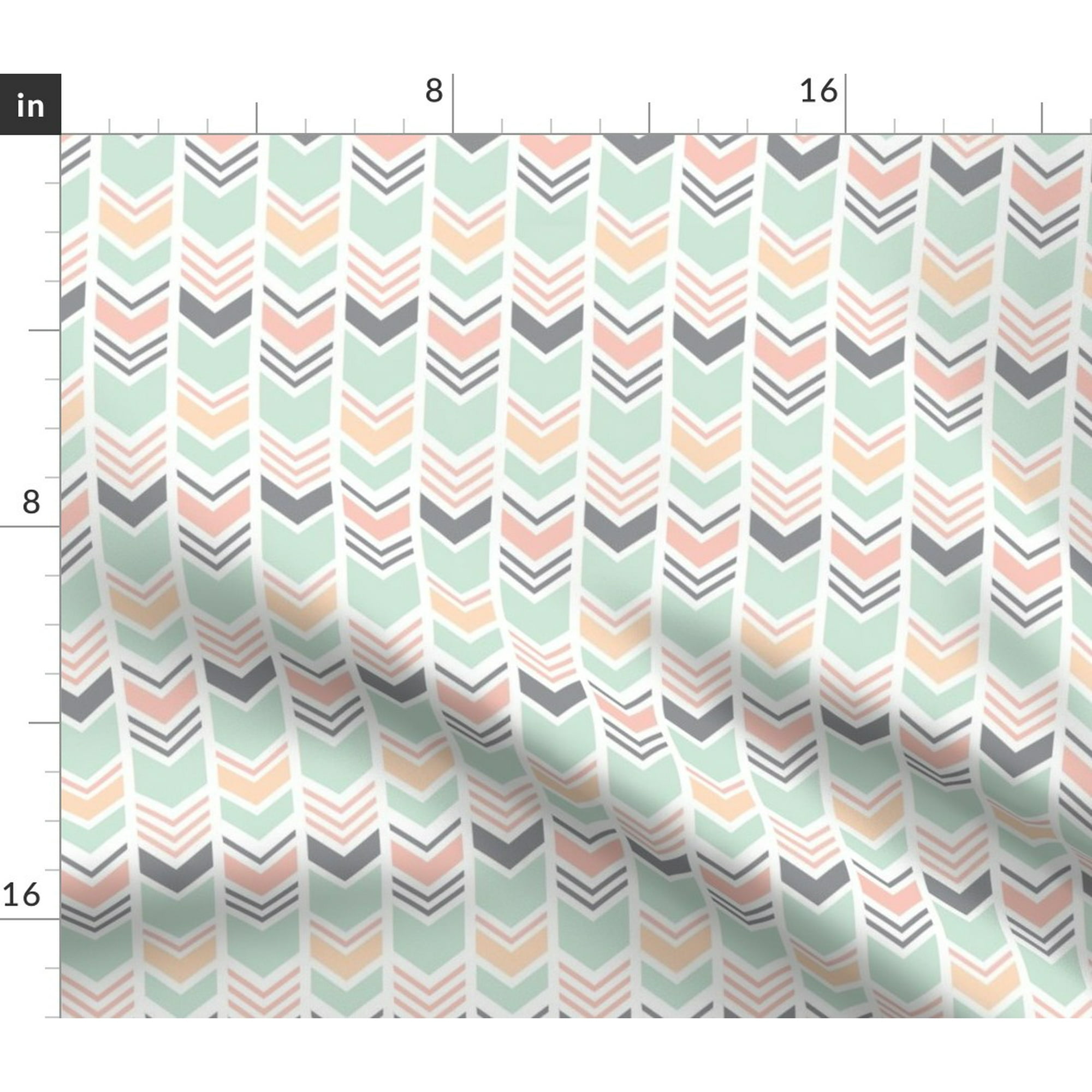 Mint And Peach Chevron
