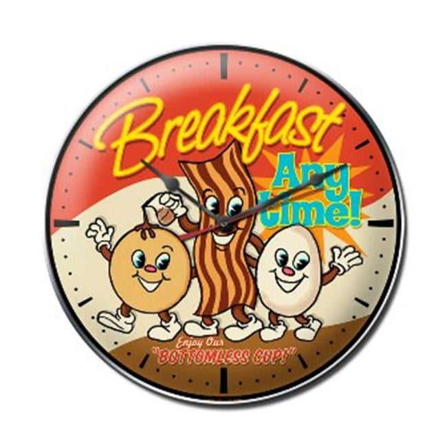 Past Time Signs RPC243 Breakfast Anytime Food And Drink Clock - Walmart.com