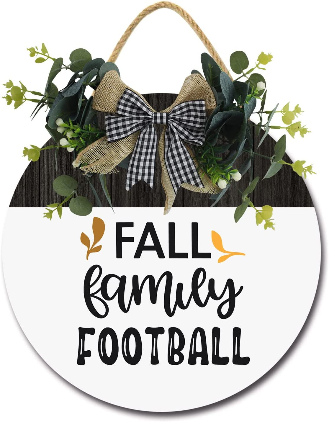 Eveokoki 11" Football Decoration Sign， Fall Family Football Door Sign ...