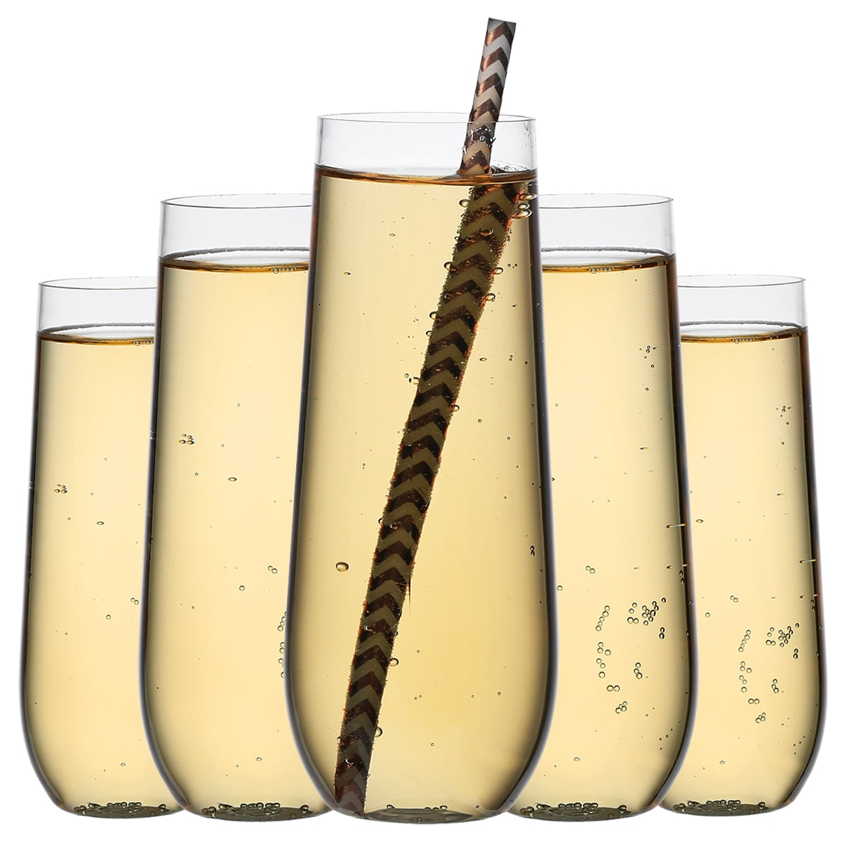 48 Pack Plastic Stemless Champagne Flutes 9 Oz Reusable And Disposable