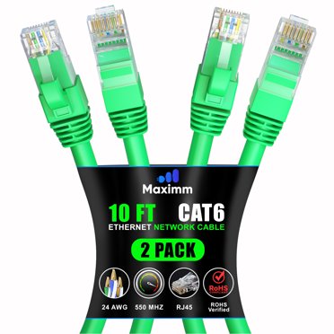 Maximm Cat6 Ethernet Cable, 300 Ft, UTP LAN Cable, RJ45 Network ...
