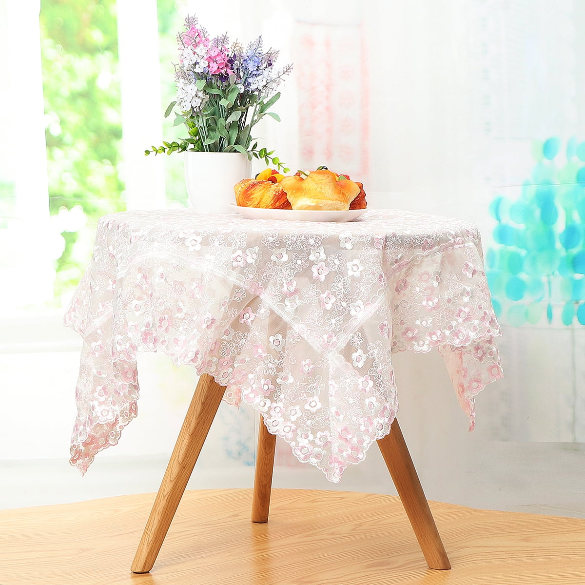 Decorative Embroidery Lace Tablecloth with Elegant Floral Patterns for ...
