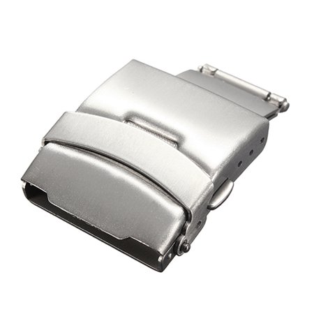 16/18/20//22/24mm Stainless Steel Watch Band Strap Double Fold Over ...