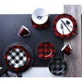 Buffalo Plaid Red/Black 16PC Premium Porcelain Dinnerware Set ...