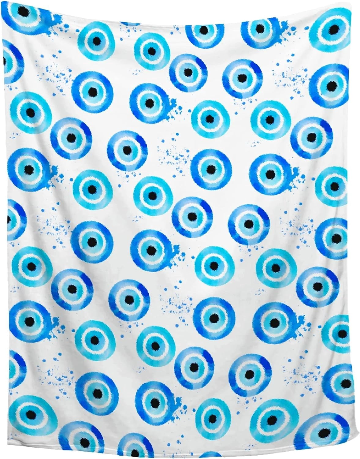 Faty-T Blue Evil Eye Blanket, Evil Eye Gift for Women,Evil Eye Decor ...