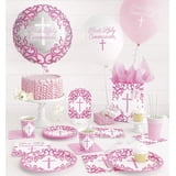 Fancy Pink Cross 8 Ct 7" Dessert Cake Plates Baptism Confirmation ...