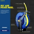 Goodyear, Air Hose Reel, 0.5 in. x 50 ft., Dual Arm Retractable ...