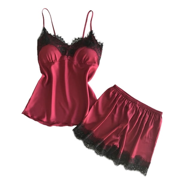 Well Loungewear Womens Sleepwear Satin Cami Set Nighties Silk Lingerie ...