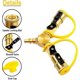 1/4" RV Propane Quick Connect Y Splitter Adapter with Shutoff Valve for ...